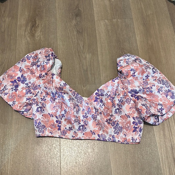Showpo. | Tops | New With Tags Floral Satin Cropped Top | Poshmark